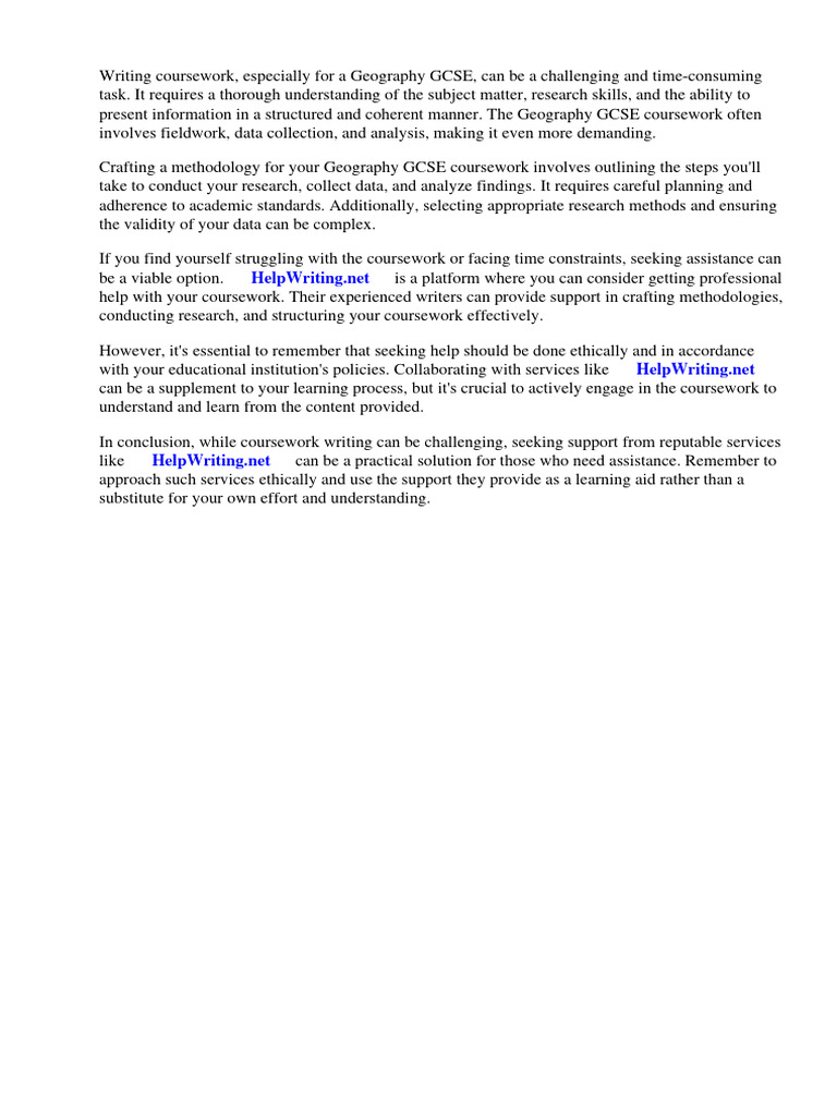 Geography Gcse Coursework Methodology | PDF | Methodology | River