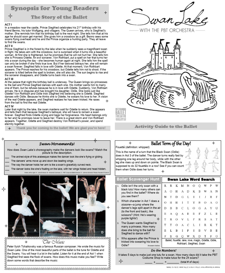 Swan Lake Childrens Activity Guide | PDF | Ballet | Performing Arts