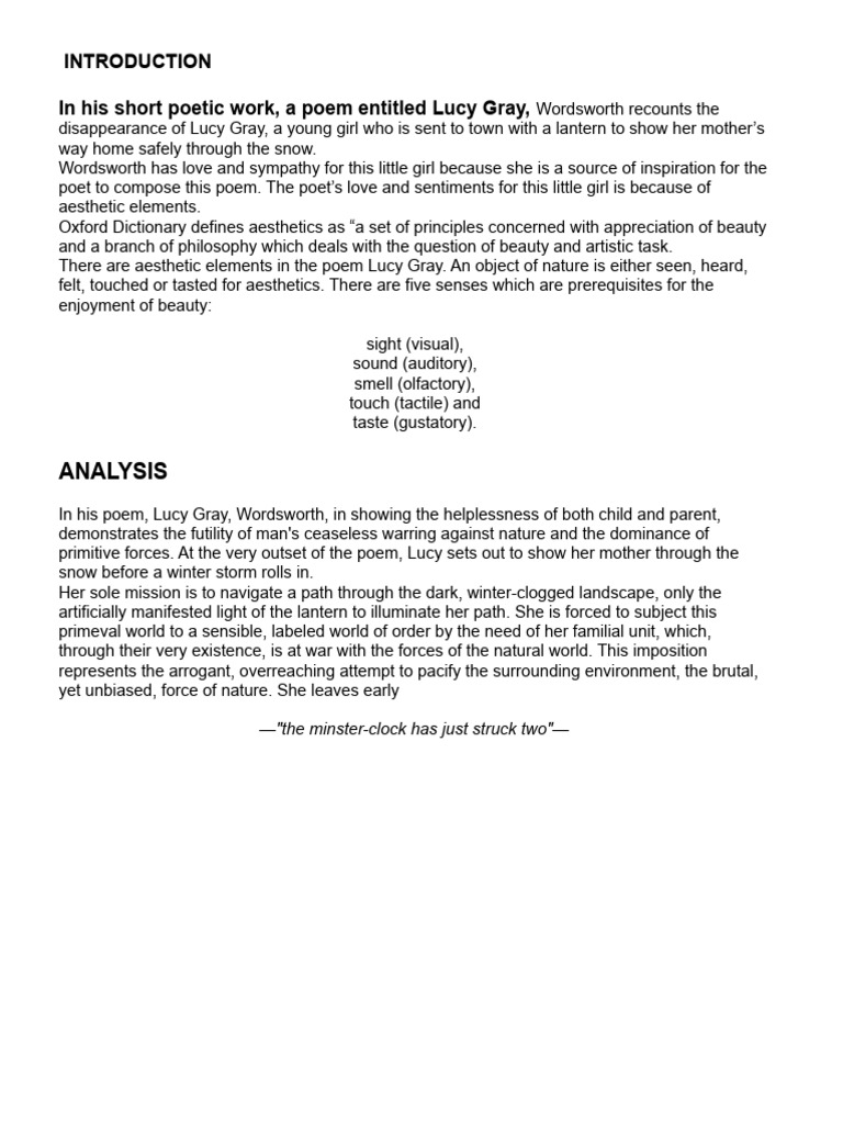 Lucy Gray Analysis | PDF | Subjective Experience