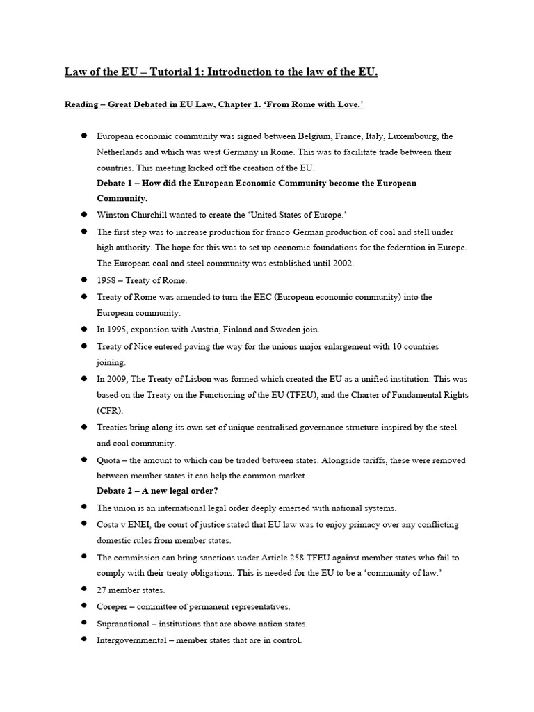 Tutorial 1 Worksheet | PDF | European Union | International Relations