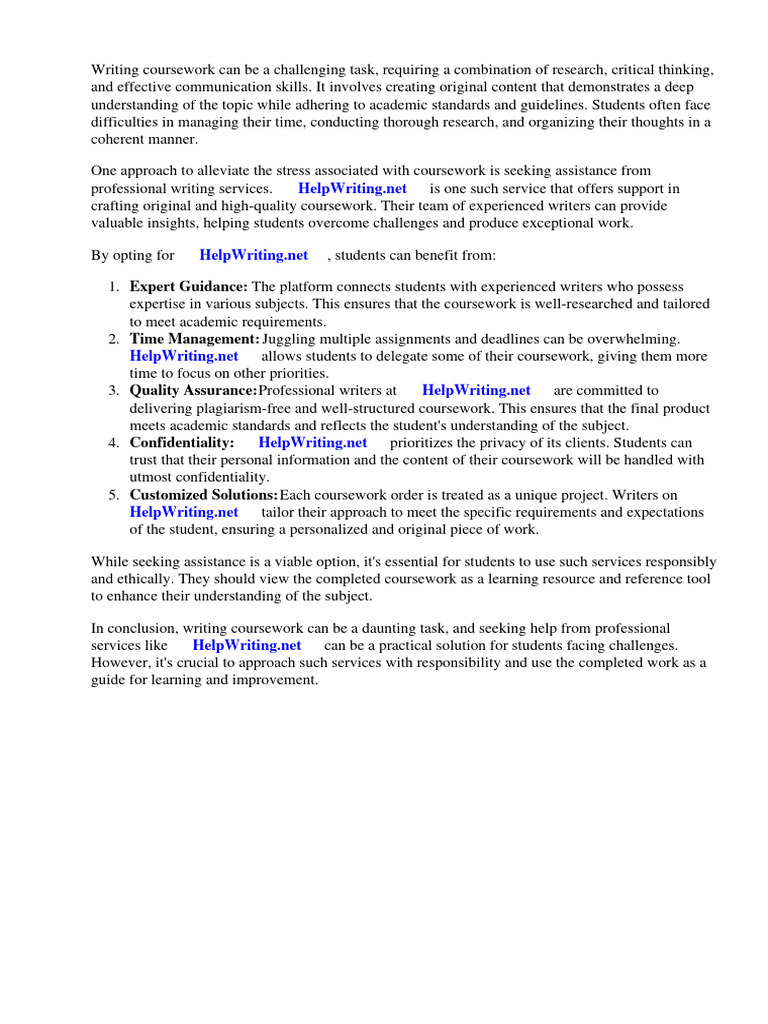 Original Writing Coursework Examples | Download Free PDF | Thought | Expert