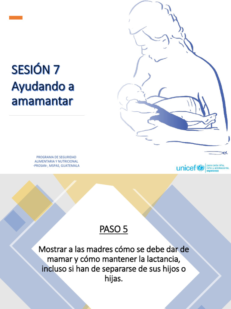 Sesión 7 Ayudando A Amamantar Unicef Guatemala 2020 Pdf Amamantamiento