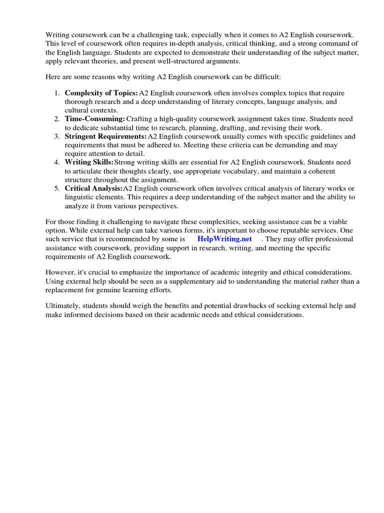A2 English Coursework Help | PDF | Critical Thinking | Essays