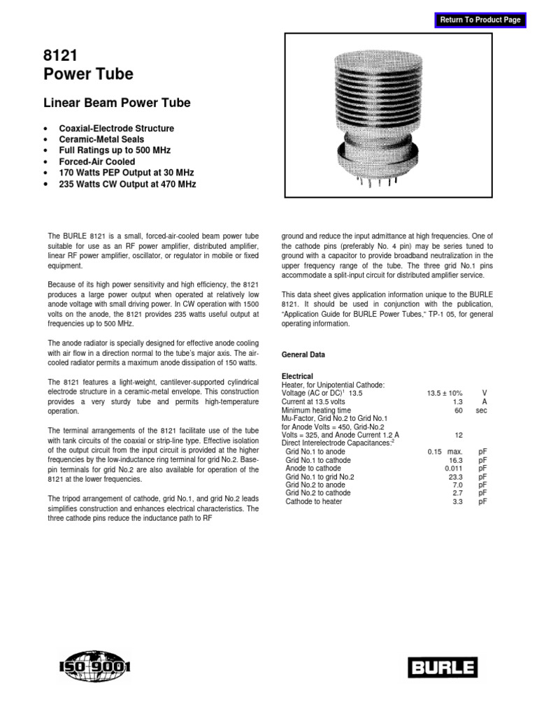 Linear Beam Power Tube | PDF | Vacuum Tube | Amplifier