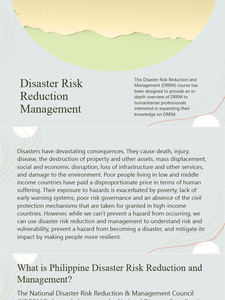 Disaster Risk Reduction Management Course | PDF | Natural Disasters ...
