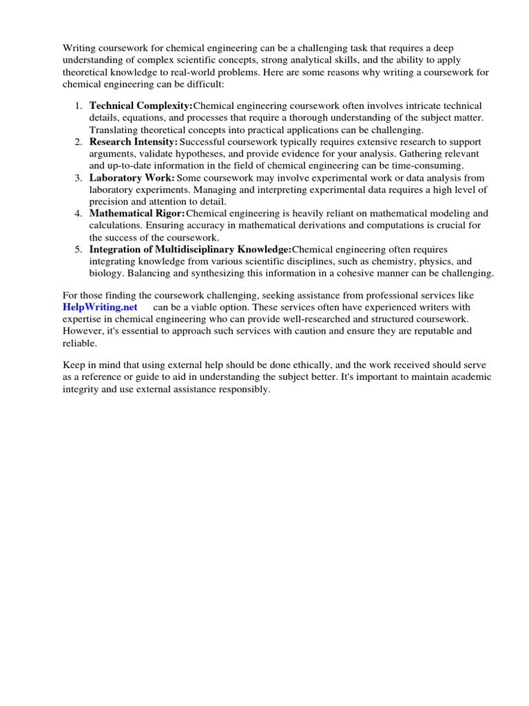 Coursework For Chemical Engineering | PDF | Engineering | Mathematics