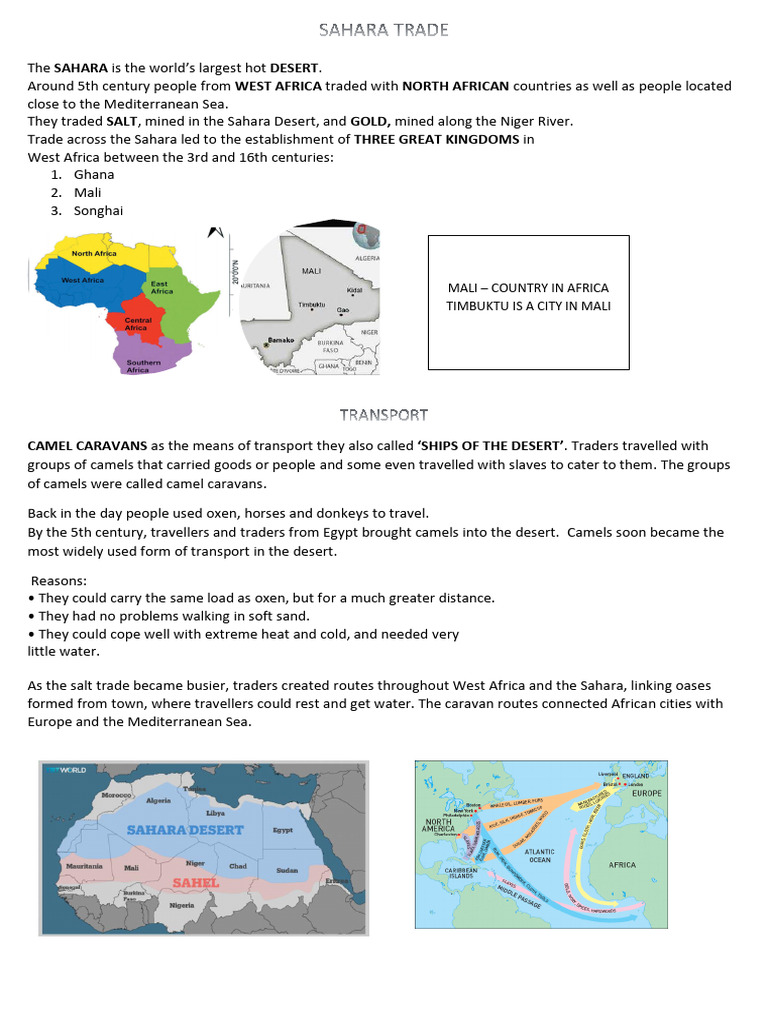 Sahara Trade Notes | PDF | Africa | North Africa