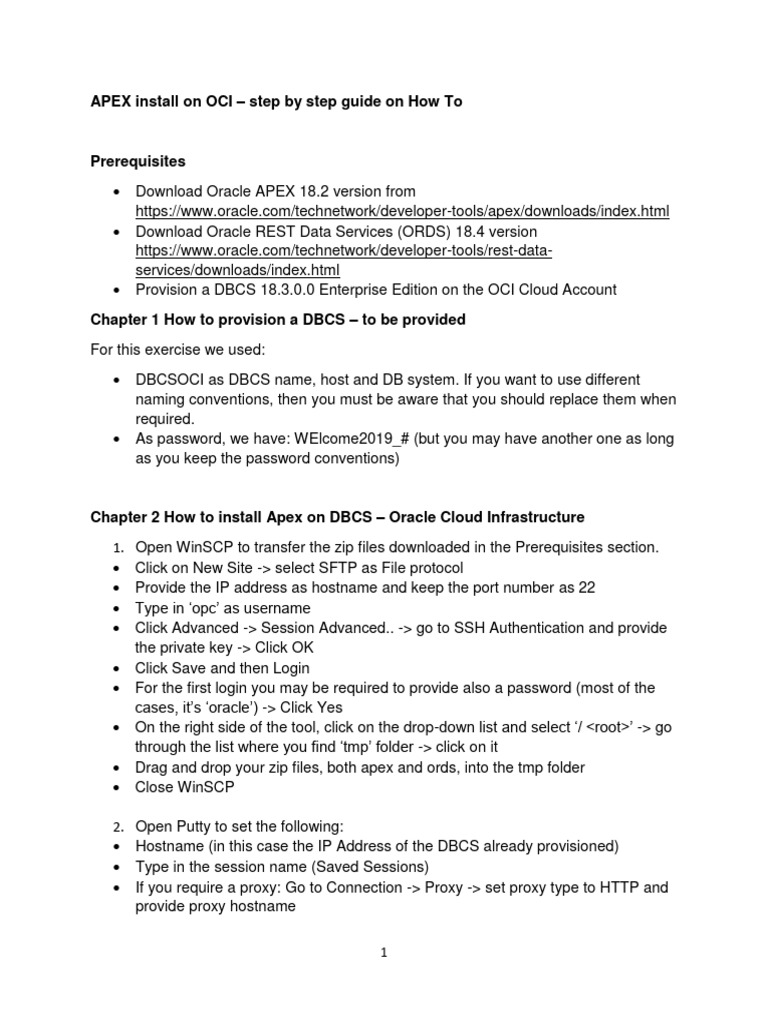 Apex Install On OCIv2 | PDF | Security | Computer Security