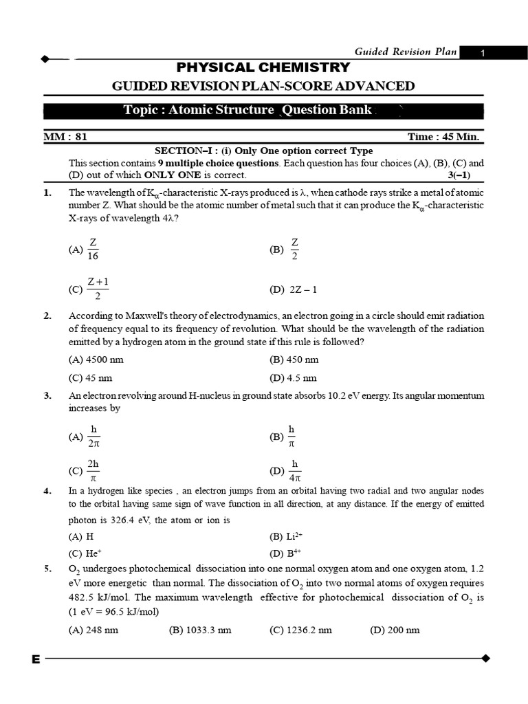 Atomic Structure 1682407929616 | PDF | Electron | Electromagnetic Radiation