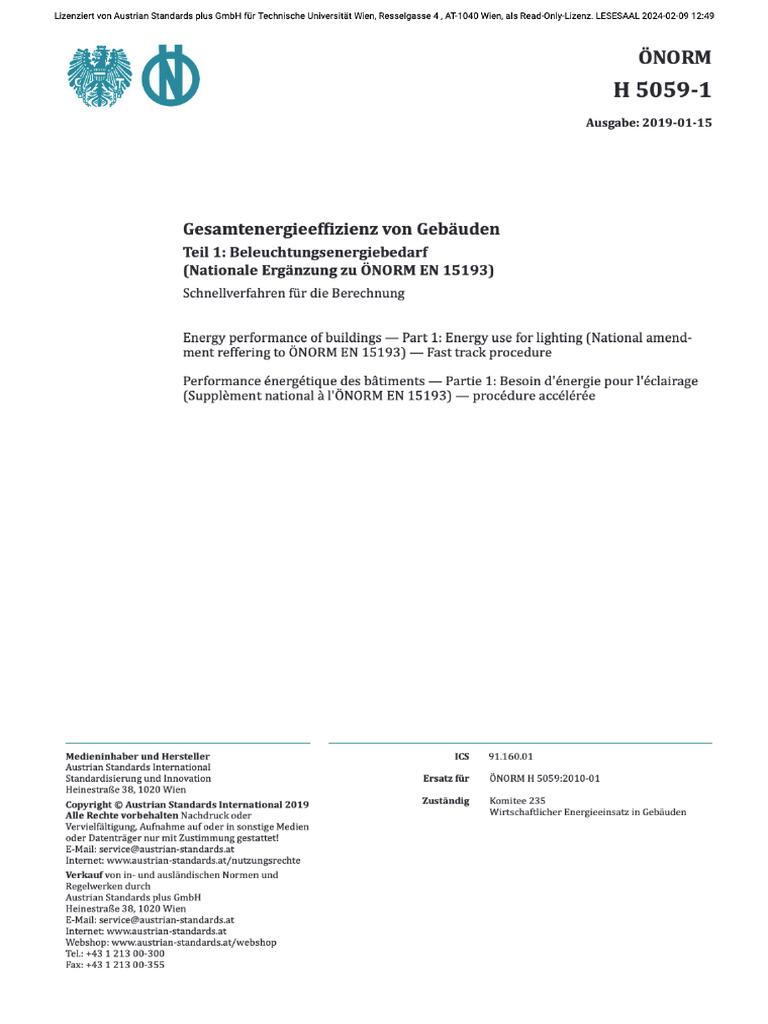 Önorm H 5059-1 | PDF