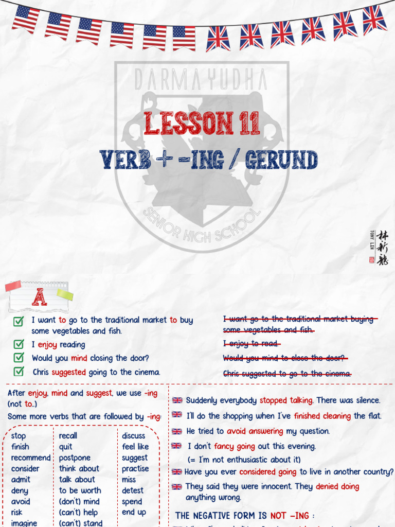 VERB + Ing Form | PDF