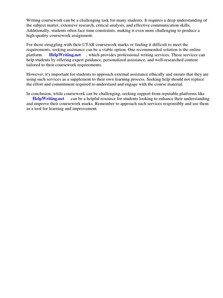 Utar Coursework Mark | PDF | Postgraduate Education