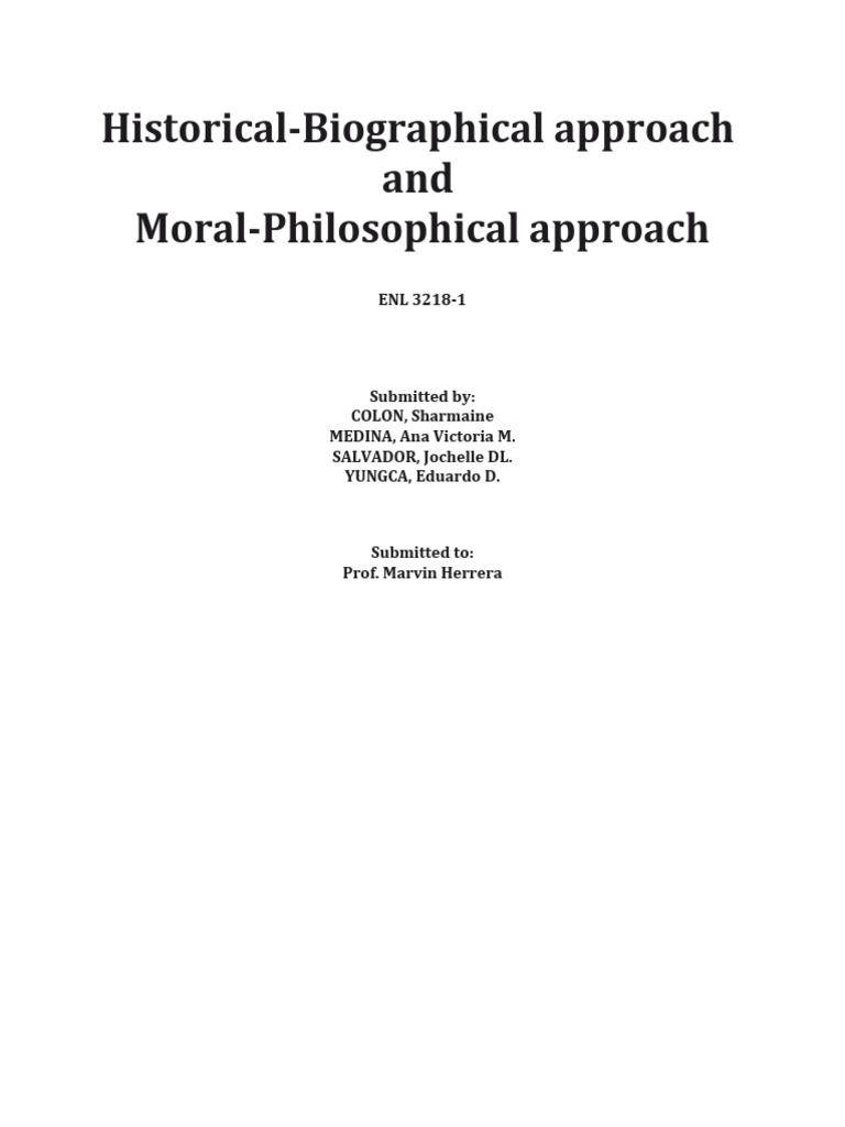 Hist Bio, Moral Philo Approach | PDF | Morality | Biography