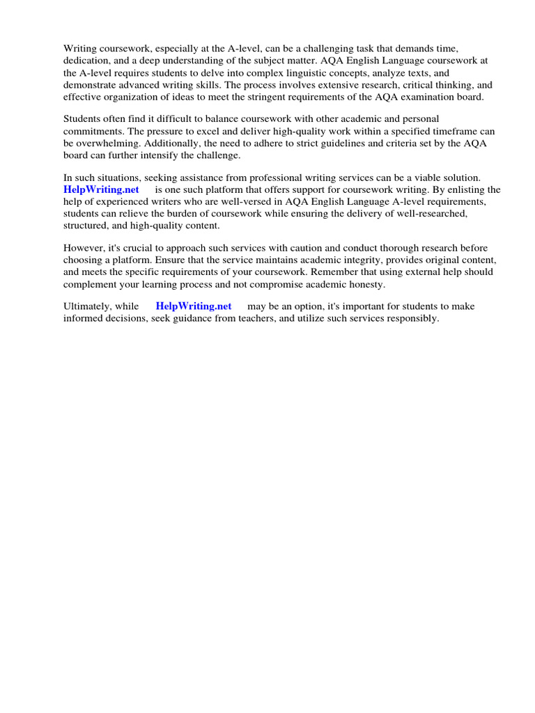 Aqa English Language Coursework A Level | PDF | Gce Advanced Level ...