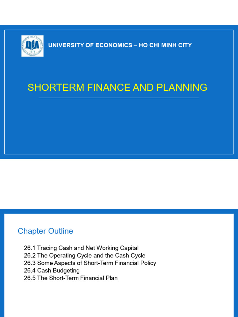 Lecture 26 - Working Capital Management and Short-Term Financial ...