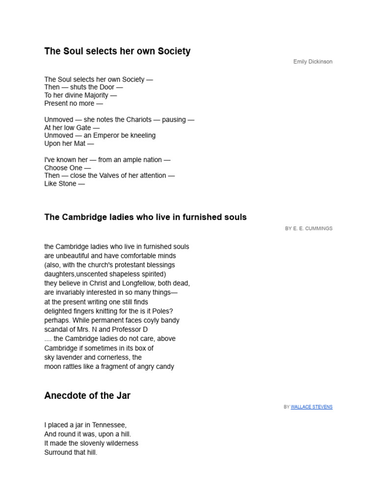 Poetic Reflections for Literature Lovers | PDF