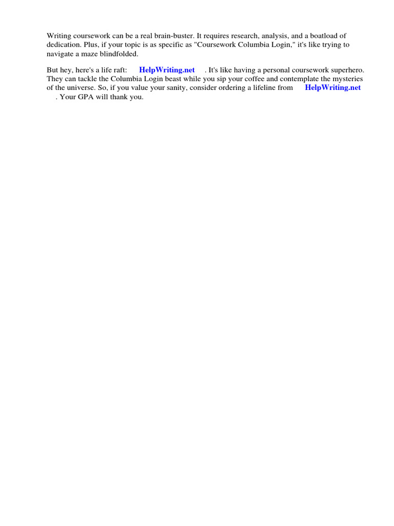 Coursework Columbia Login | PDF