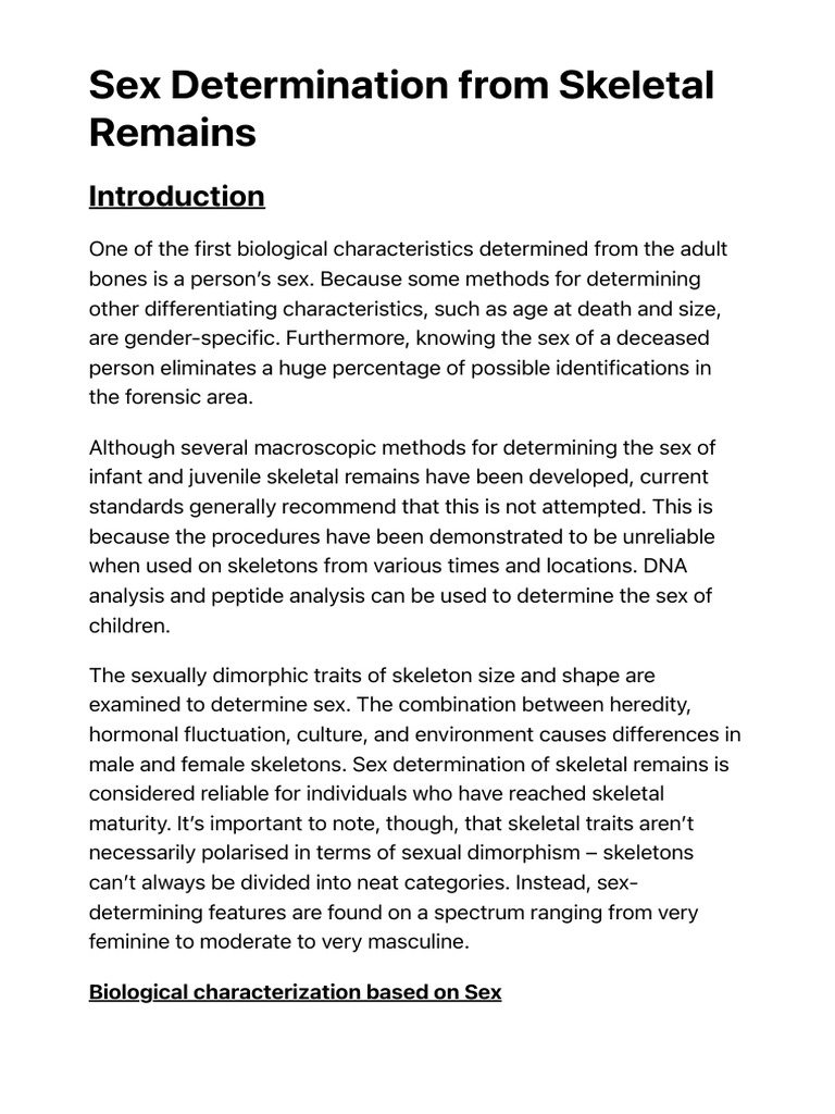 Sex Determination From Skeletal Remains - Forensic's Blog | PDF ...
