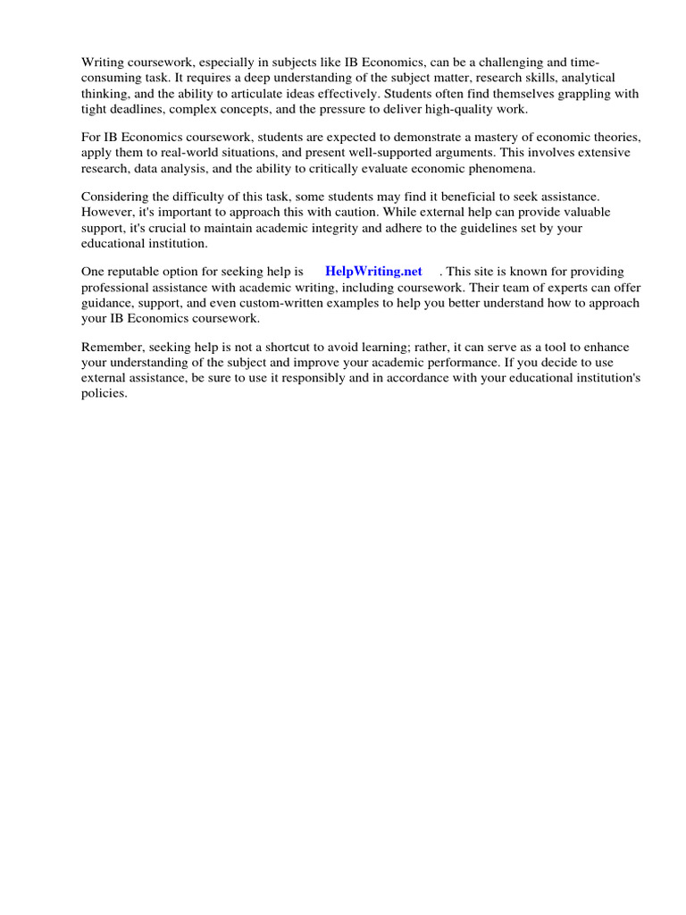 Ib Economics Coursework Examples | PDF | Economics | Motivation