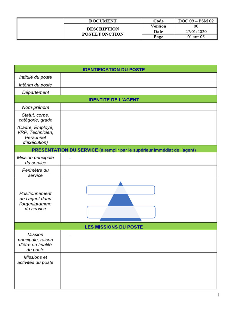 Fiche de Poste Modele | PDF | Compétence (Ressources humaines) | Business