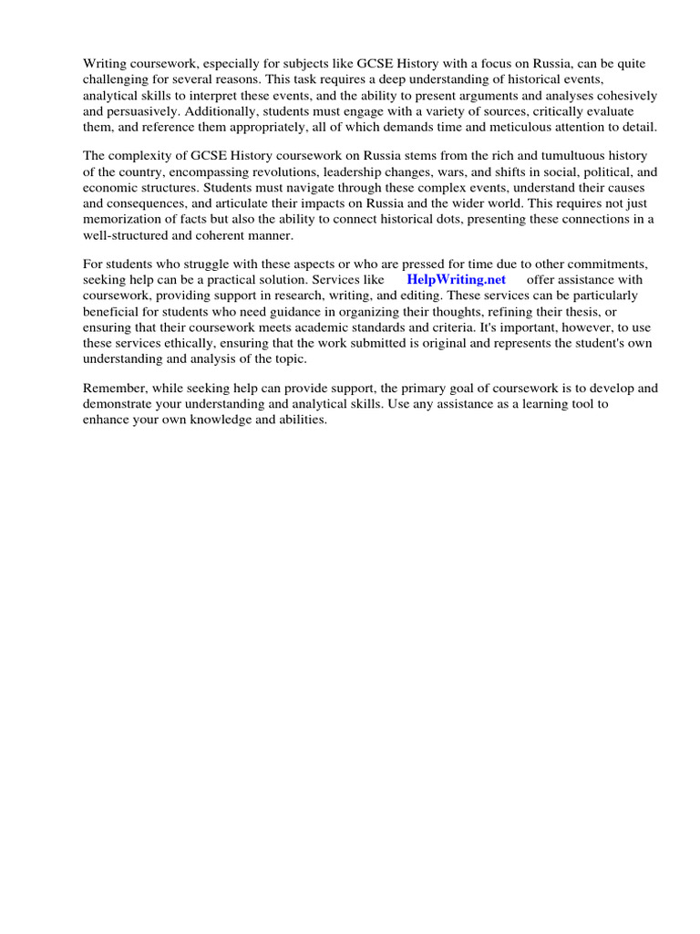 Gcse History Coursework Russia | PDF