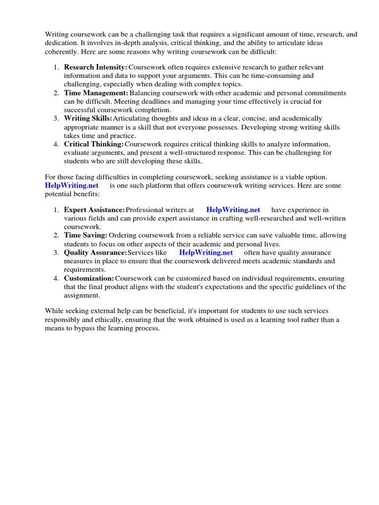 Example Coursework Writing | PDF