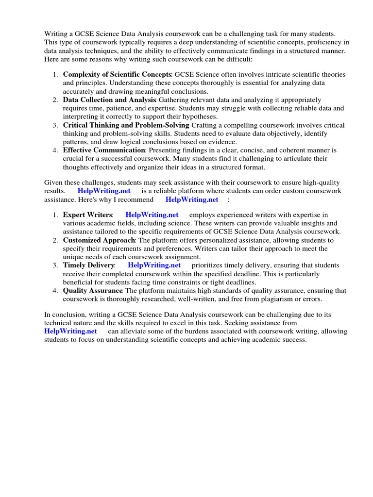 Gcse Science Data Analysis Coursework | PDF | Statistics | Data Analysis