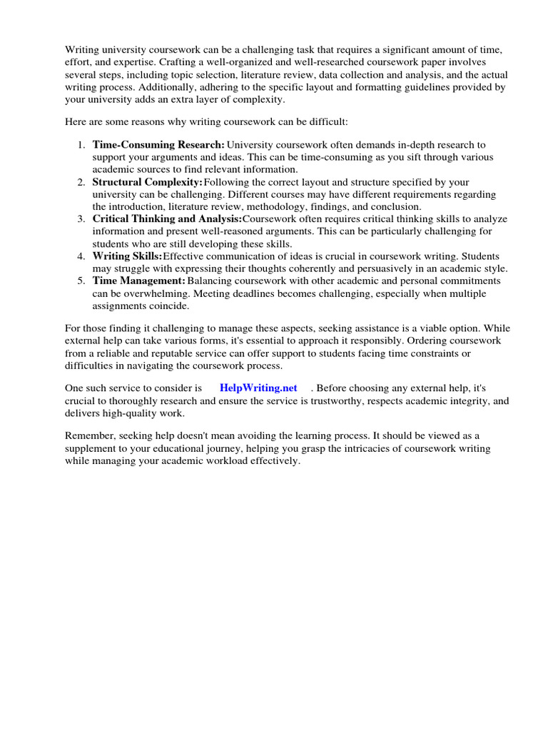 University Coursework Layout | PDF