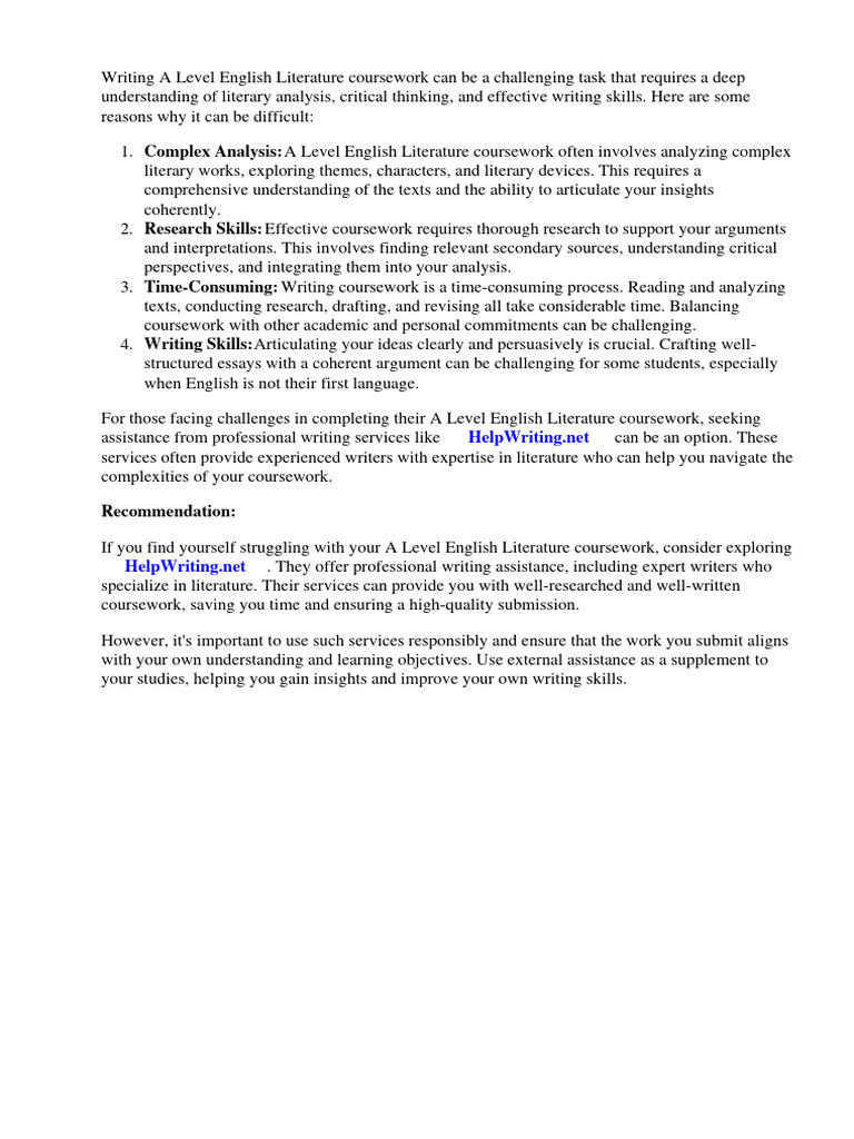 A Level English Literature Coursework Tips | PDF | A Doll's House ...