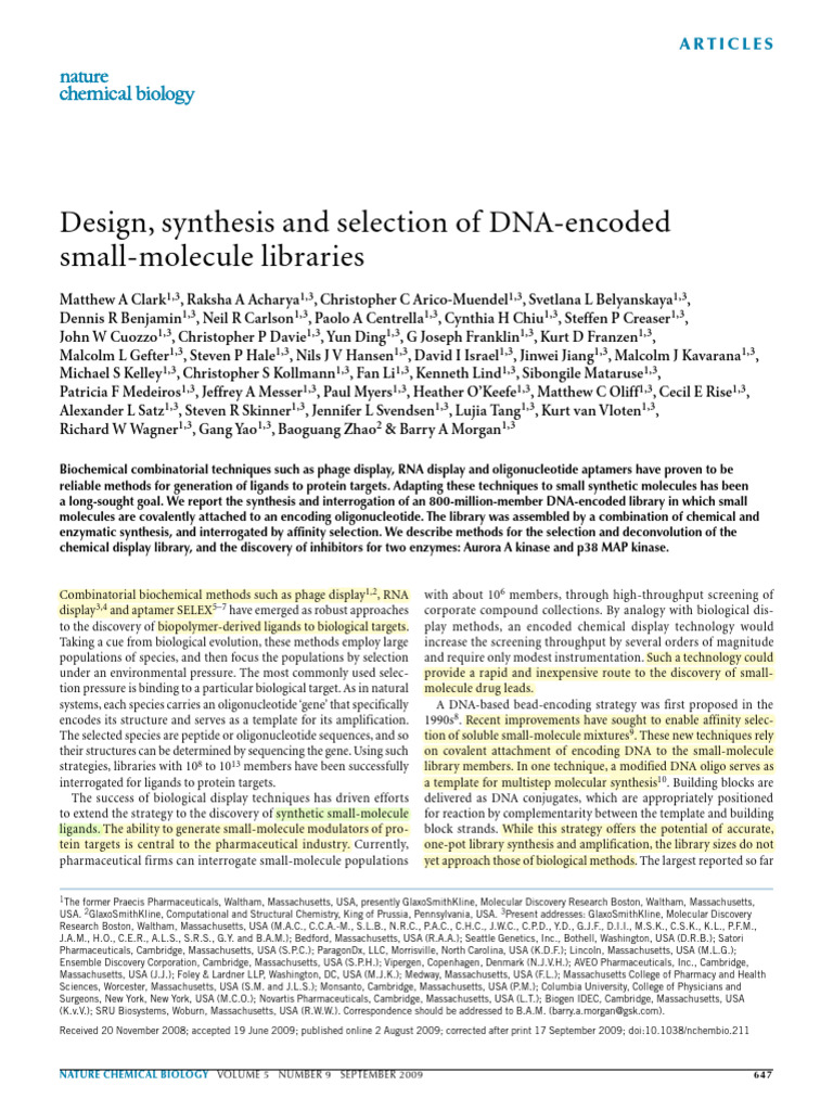 Paper DNA Encoded Libraries | PDF | Dna Sequencing | Oligonucleotide