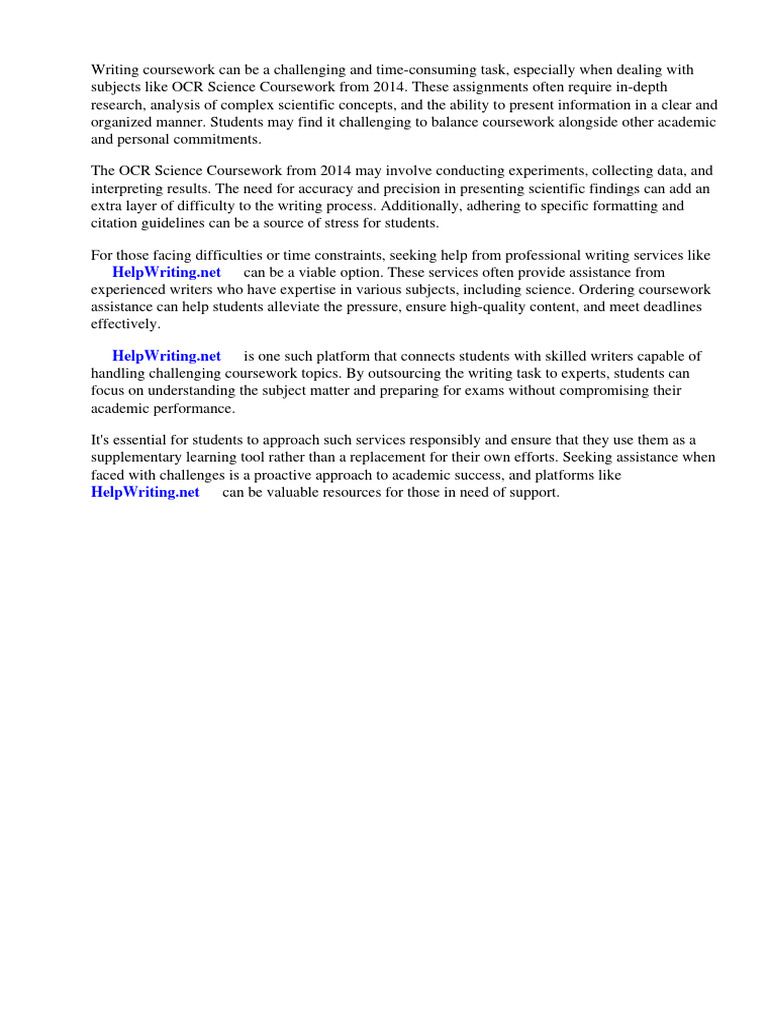 Ocr Science Coursework 2014 | PDF | Science | Facebook