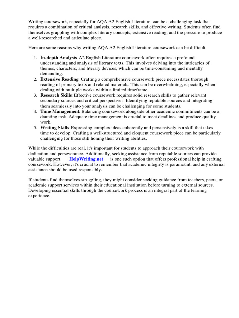Aqa A2 English Literature Coursework Ideas Pdf Facebook Linked In
