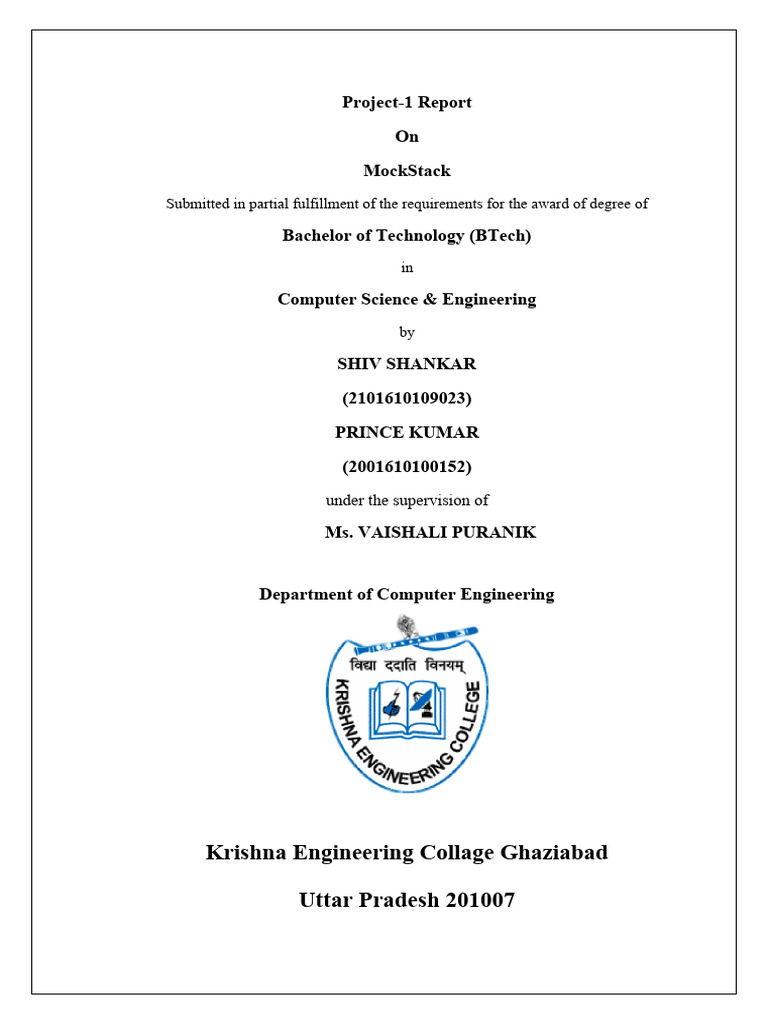 Project Report 4th Sem | PDF | Systems Engineering | Computing