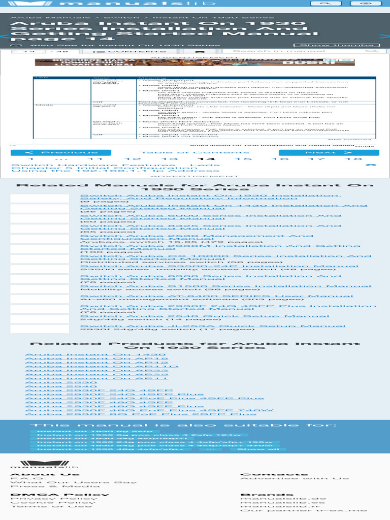 Aruba Instant On 1930 Series Installation and Getting Started Manual ... Aruba Instant On 1930 Series Installation and Getting Started Manual ...