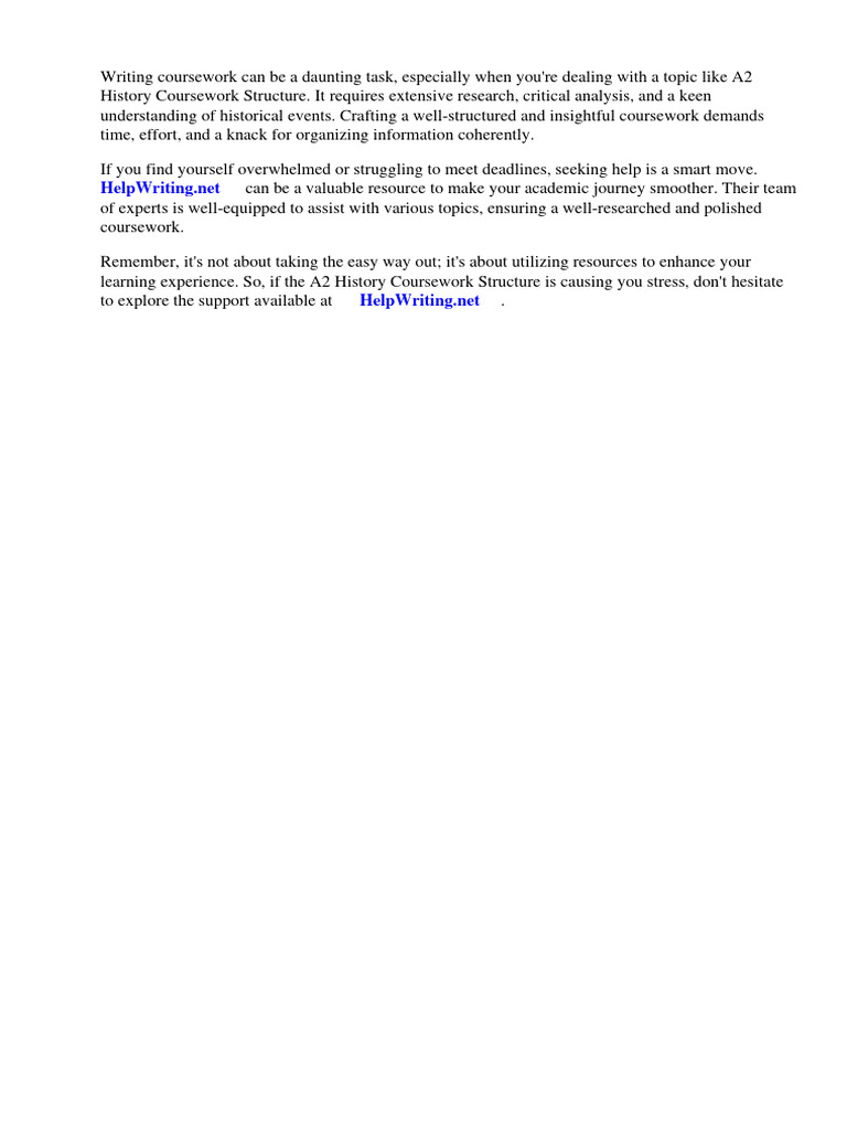 A2 History Coursework Structure | PDF | Gce Advanced Level (United ... A2 History Coursework Structure | PDF | Gce Advanced Level (United ...