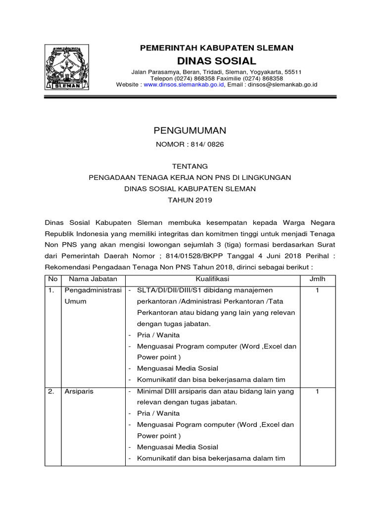 Pengumuman PHL Ta 2019 | PDF