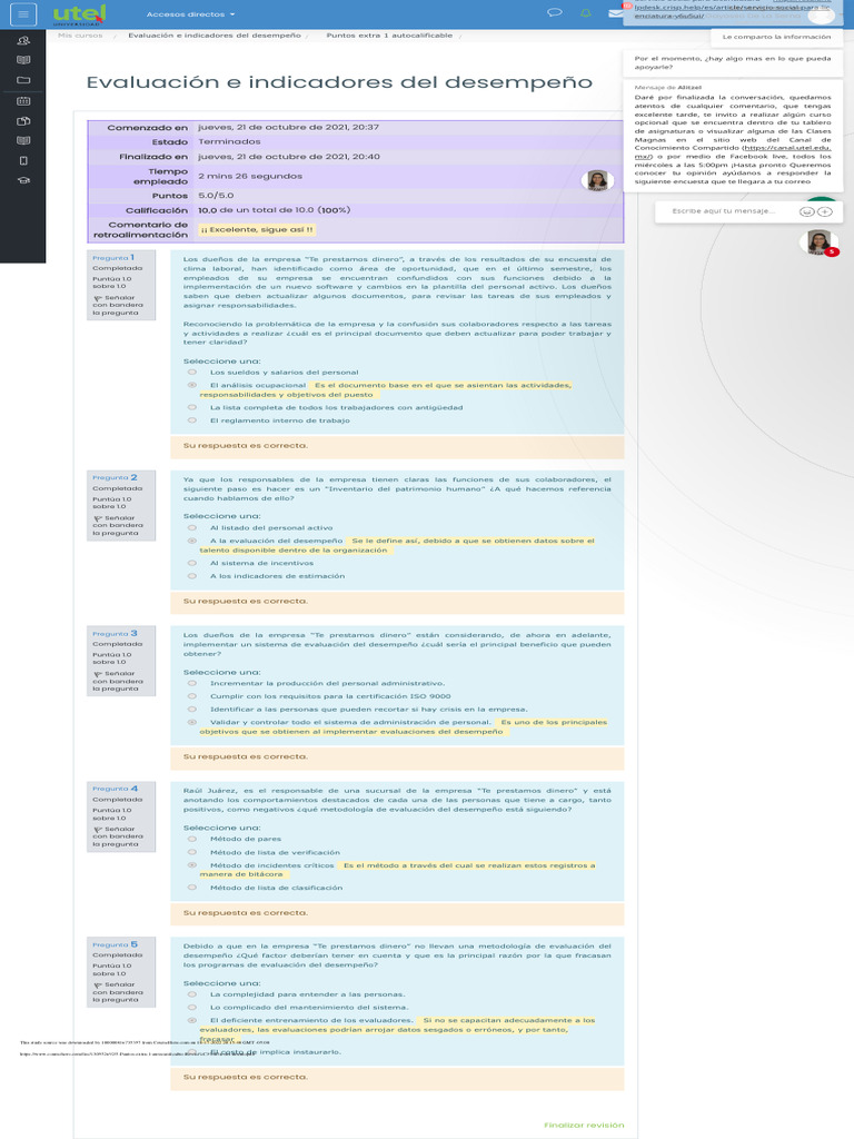 5 Puntos Extra 1 Autocalificable Revisi N Del Intento PDF | PDF | Business | Software