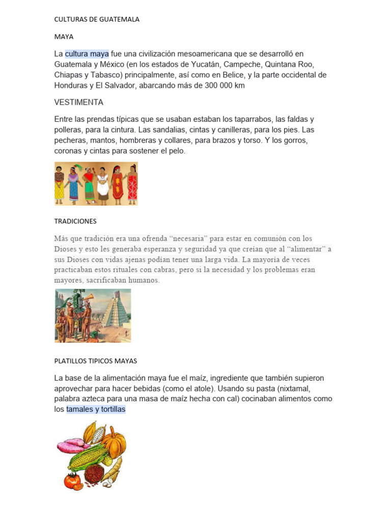 Culturas de Guatemala | Descargar gratis PDF | Pueblos mayas | Civilización maya