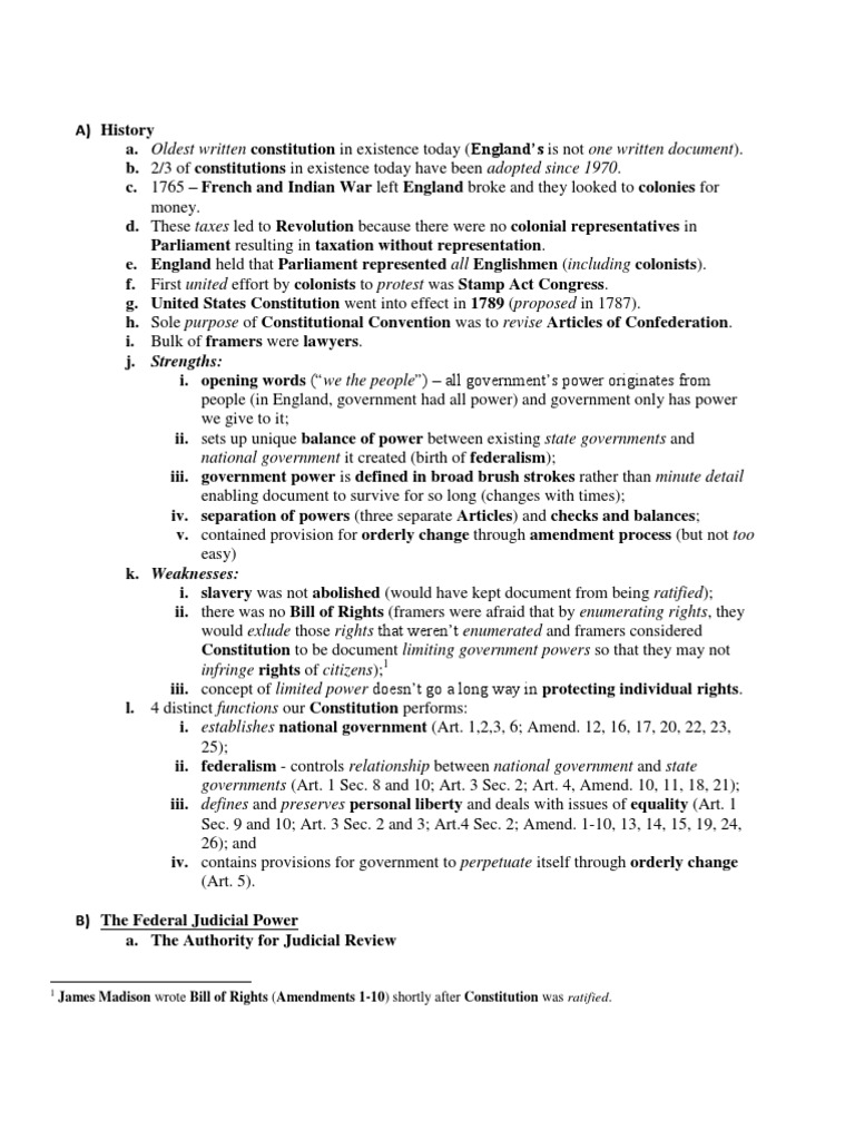 Constitutional Law I Outline - Final Exam Outline | Commerce Clause ...
