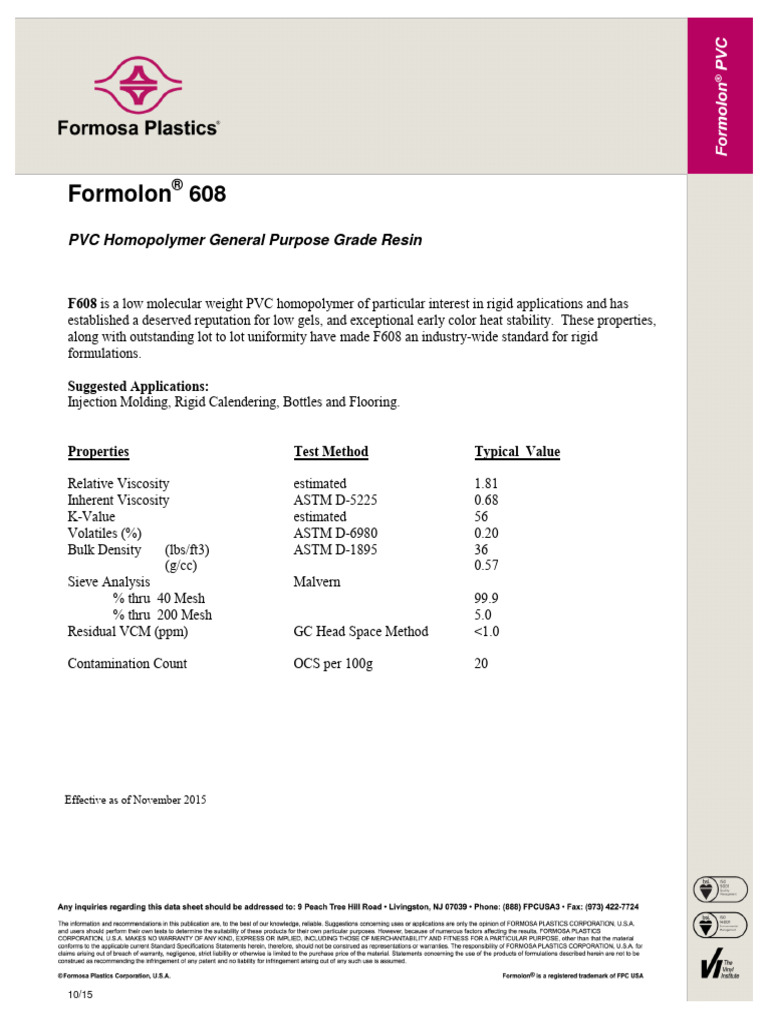 Ficha Tecnica Formolon 608 | PDF