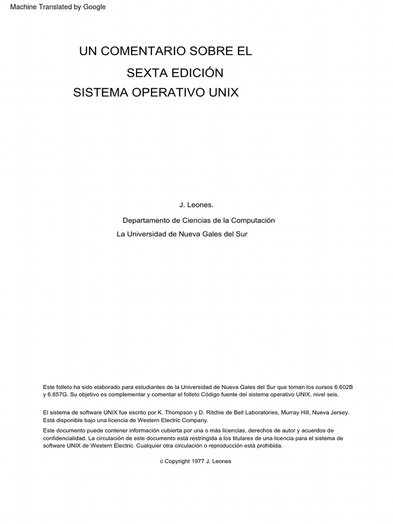 Unix 6 | PDF | Unix | Informática
