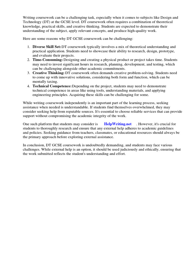 DT Gcse Coursework Example | PDF | Creativity | Thought