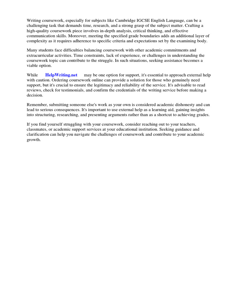 Cambridge Igcse English Language Coursework Grade Boundaries Pdf