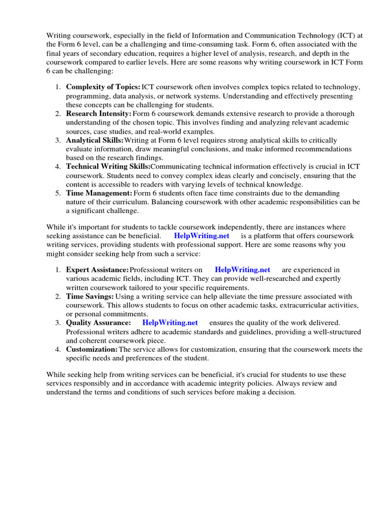 Coursework Ict Form 6 | PDF | Information And Communications Technology ...