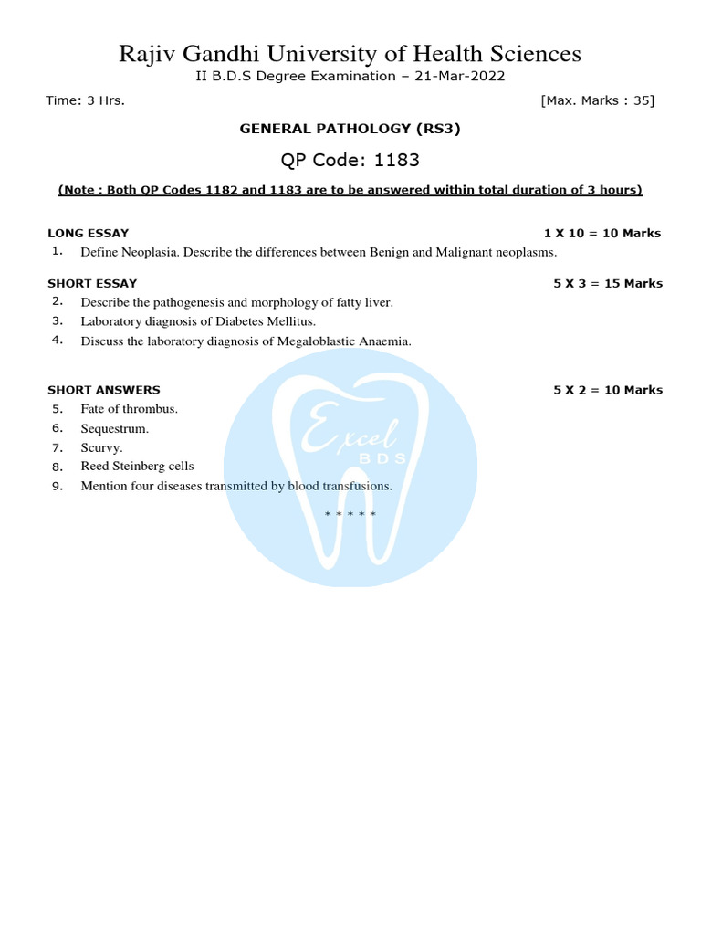 Mar 2022 Patho | PDF | Anemia | Neoplasms