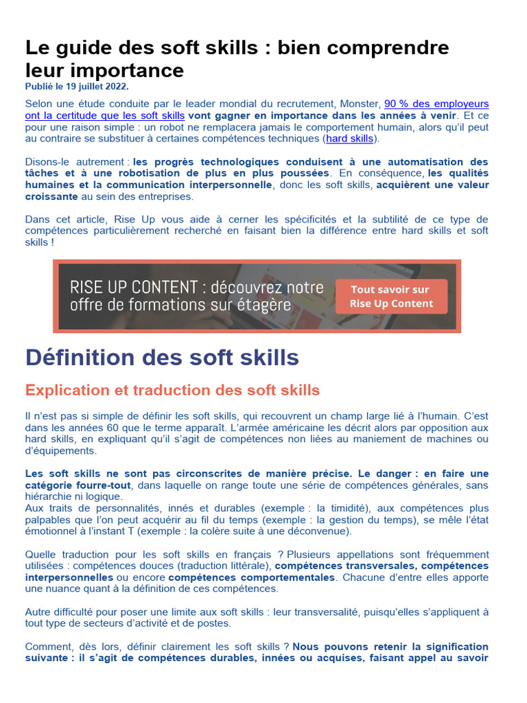 Le Guide Des Soft Skills | PDF