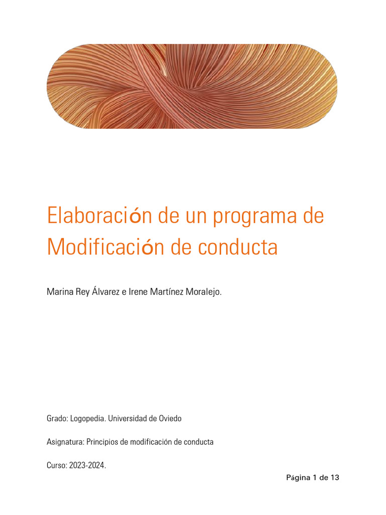 Elaboración de Un Programa de Modificación de Conducta | PDF | Comportamiento | Las emociones