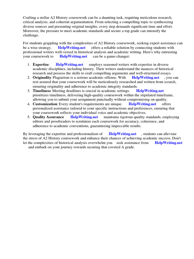 How To Get An A in A2 History Coursework | PDF | Gce Advanced Level ...
