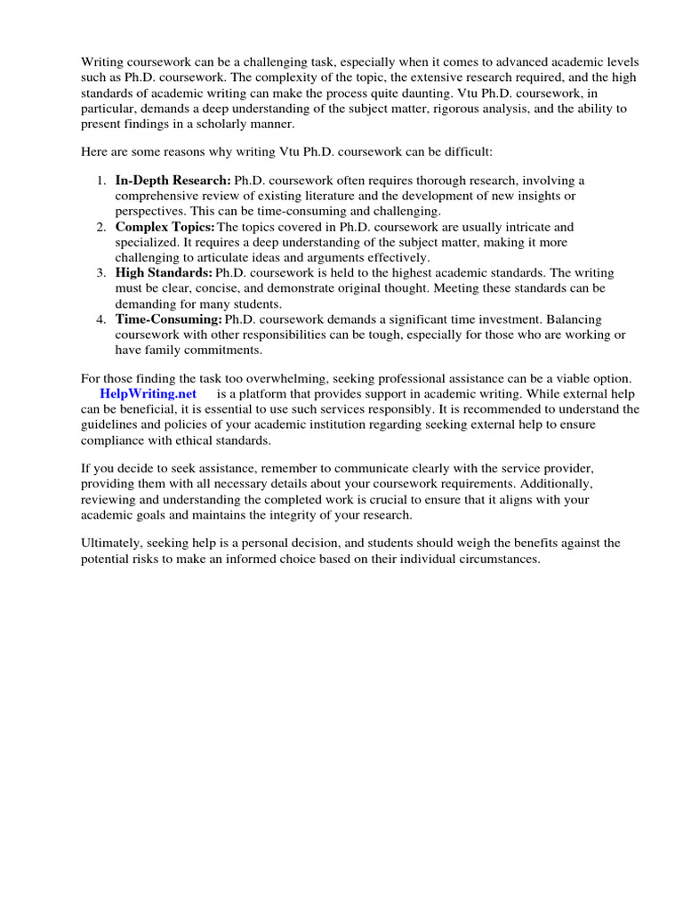 Vtu PHD Coursework Question Paper | PDF | Methodology | Doctor Of ...