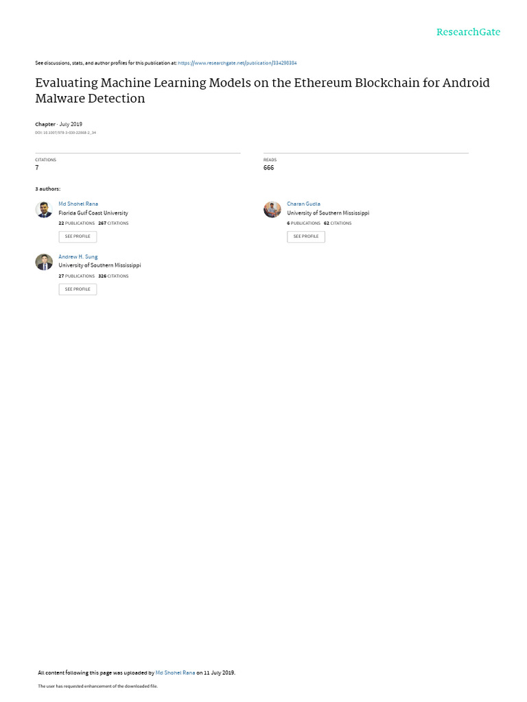 Malware Detection Using Blockchain | PDF | Malware | Android (Operating System)